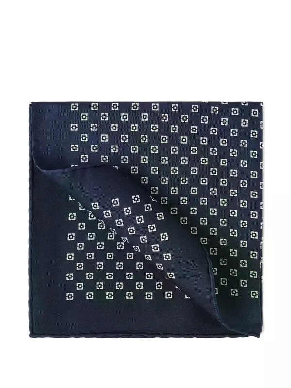 Brunello Cucinelli Silk Pocket Square Scarf - Blue