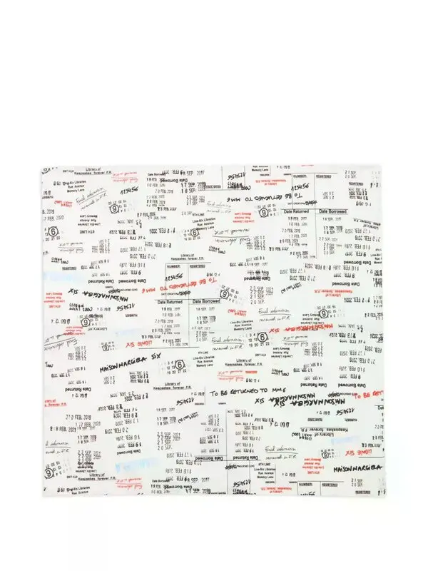 MAISON MARGIELA Logo-print Scarf - White