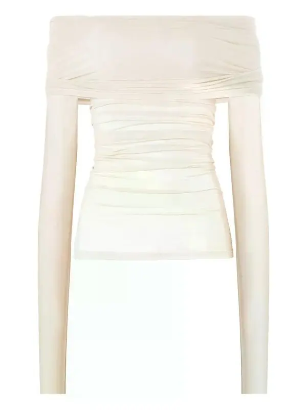 Wolford Sheer Drape Long Sleeve Top - Neutrals
