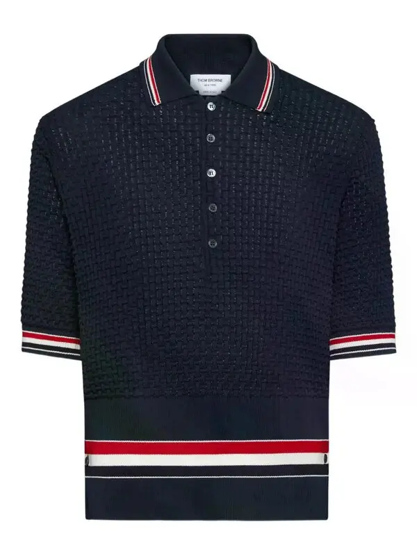 Thom Browne Stripe Polo Shirt - Blue
