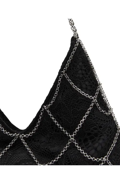 Mango Guipure Mesh Chain Bag