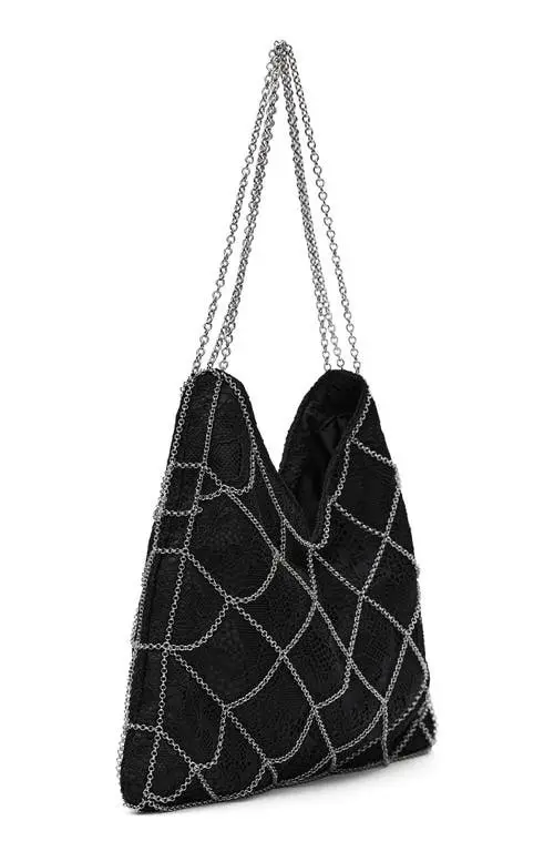 Mango Guipure Mesh Chain Bag