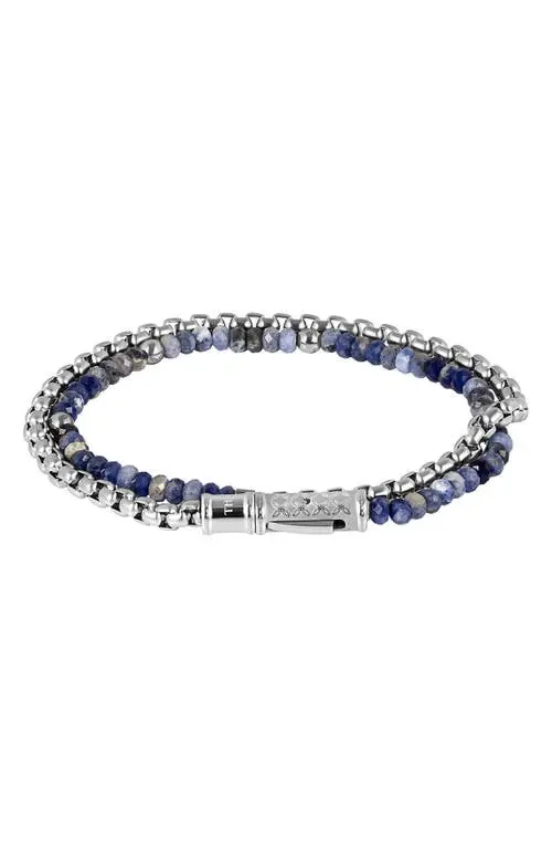 THOMPSON OF LONDON Sodalite Double Wrap Bracelet - Blue