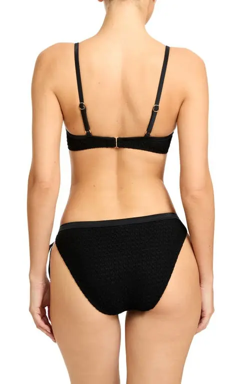 Robin Piccone Open Stitch Triangle Bikini Top - Black