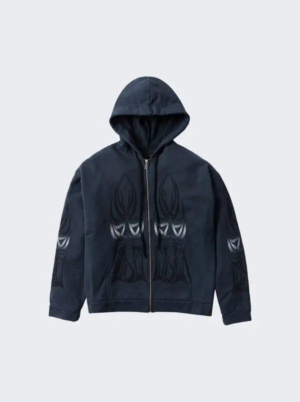 WHO DECIDES WAR BY EV BRAVADO Winged Zip Up Hoodie