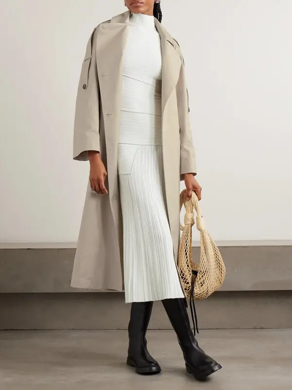 Max Mara Delfino Double-breasted Belted Cotton-blend Twill Trench Coat - Neutrals