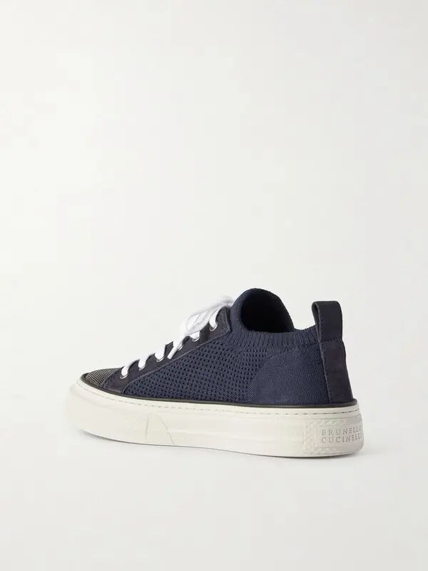 Brunello Cucinelli Bead-embellished Sneakers - Blue