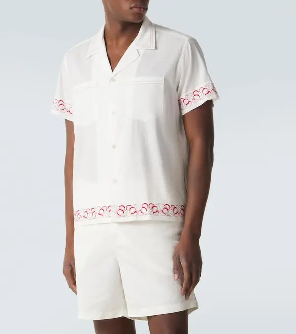BODE Embroidered Cotton Poplin Bowling Shirt