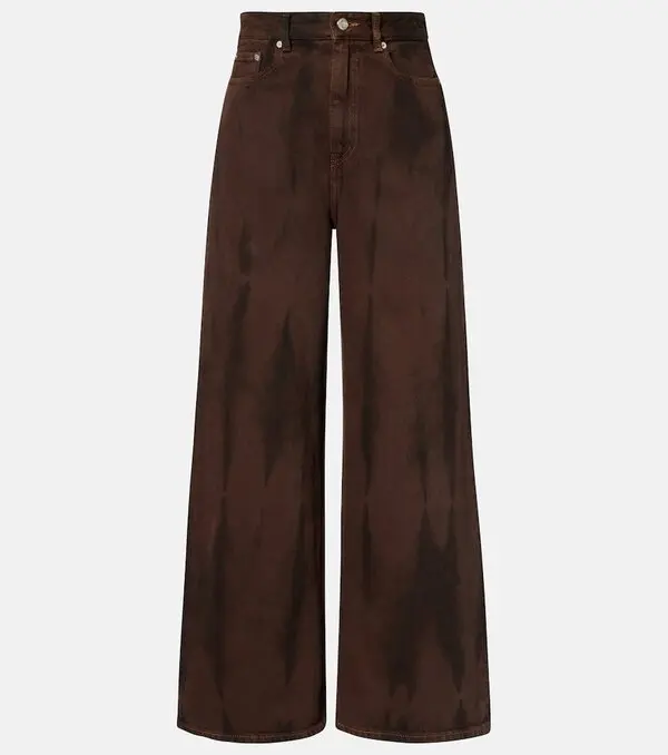 GANNI High-rise Wide-leg Jeans - Brown