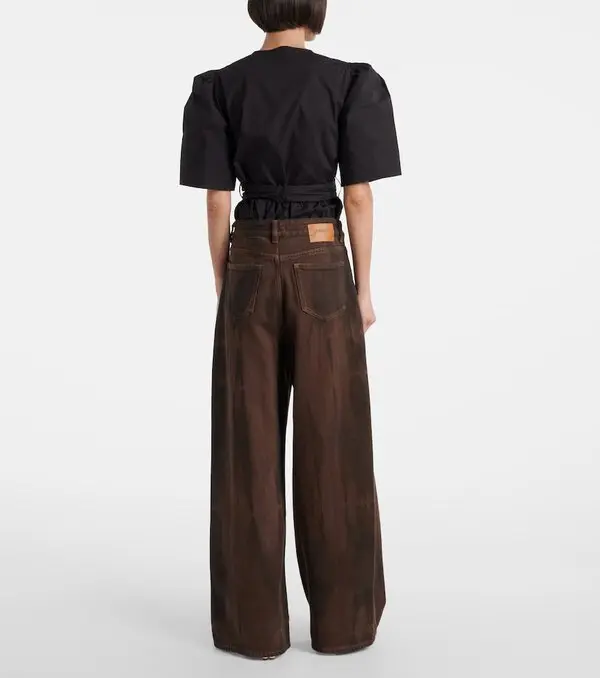 GANNI High-rise Wide-leg Jeans - Brown