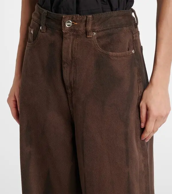GANNI High-rise Wide-leg Jeans - Brown