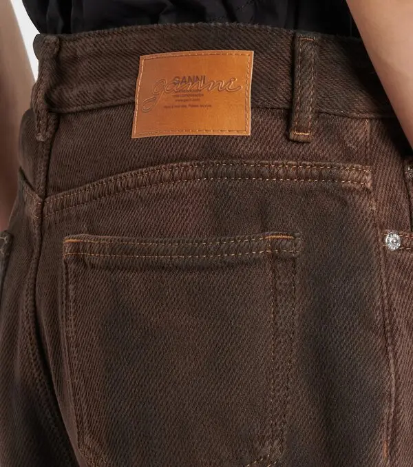 GANNI High-rise Wide-leg Jeans - Brown