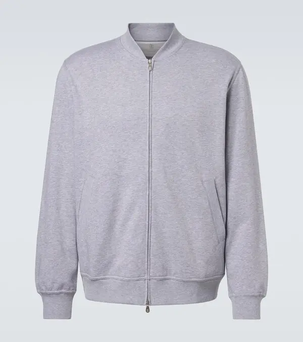 Brunello Cucinelli Cotton-blend Jersey Zip-up Sweater