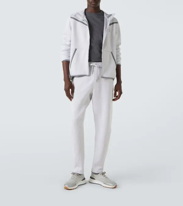 Brunello Cucinelli Cotton-blend Jersey Sweatpants - Grey