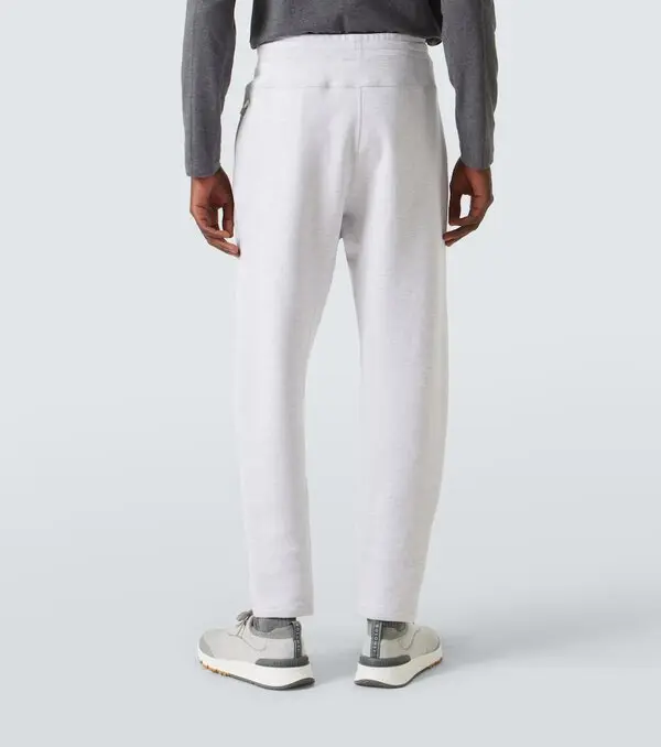 Brunello Cucinelli Cotton-blend Jersey Sweatpants - Grey