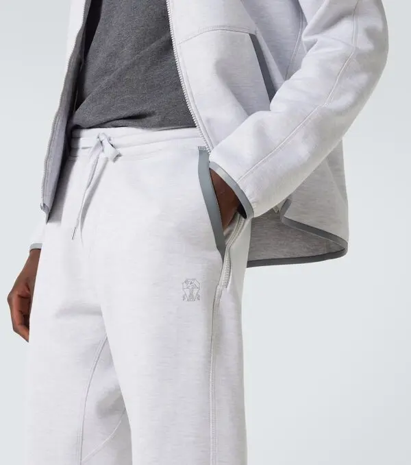 Brunello Cucinelli Cotton-blend Jersey Sweatpants - Grey