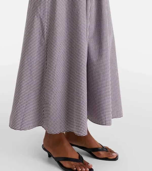 Faithfull The Brand Eudora Gingham Cotton-blend Maxi Dress - Brown |  Editorialist