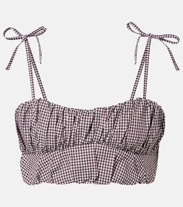 Faithfull The Brand Pelea Gingham Cotton Crop Top