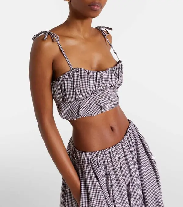 Faithfull The Brand Pelea Gingham Cotton Crop Top