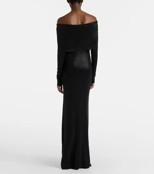Balenciaga Off-shoulder Maxi Dress - Black