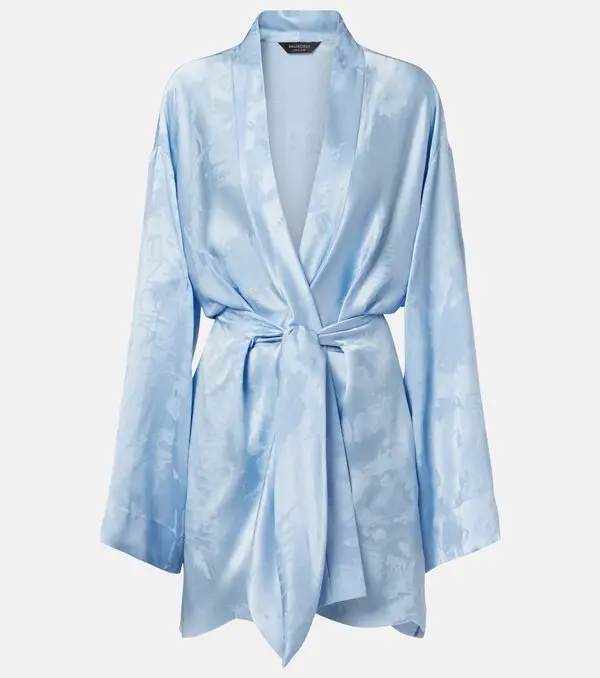 Balenciaga Silk Wrap Dress - Blue