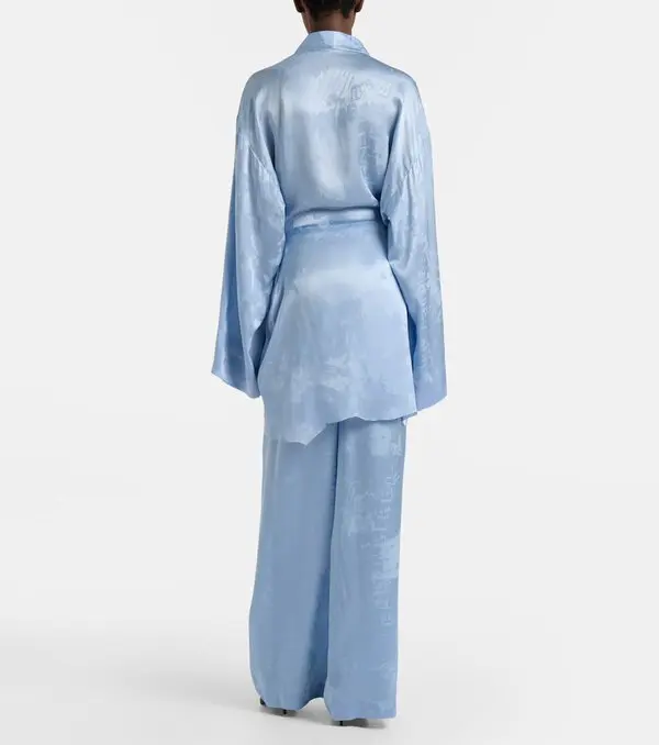 Balenciaga Silk Wrap Dress - Blue