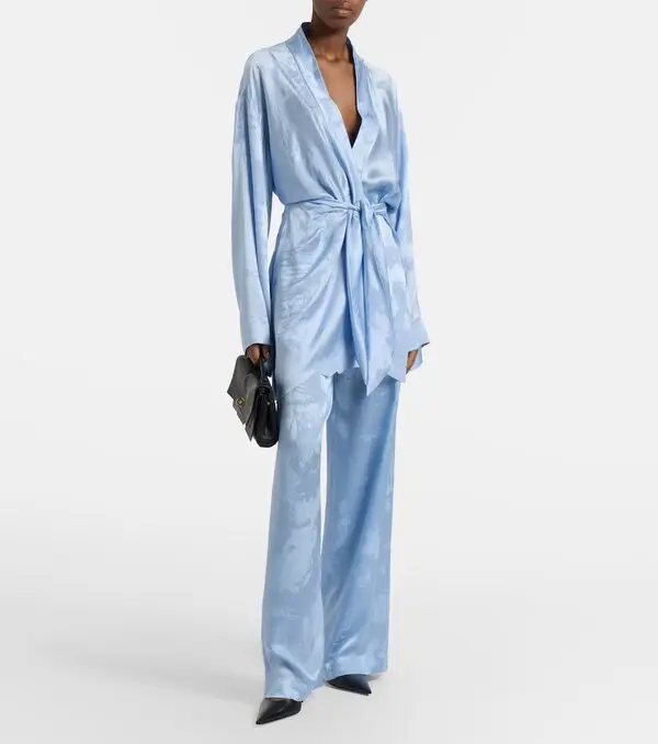 Balenciaga Silk Satin Wide-leg Pants