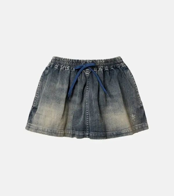 Balenciaga Distressed Denim Miniskirt - Blue