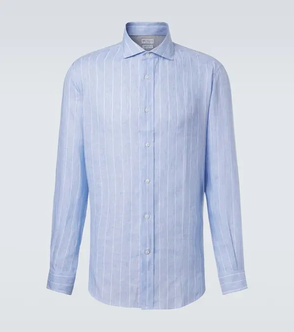 Brunello Cucinelli Striped Linen Shirt