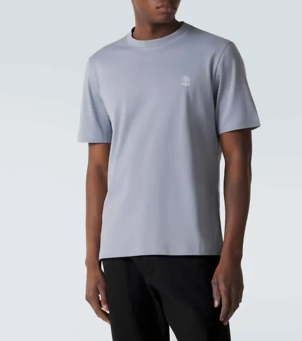 Brunello Cucinelli Logo Cotton Jersey T-shirt