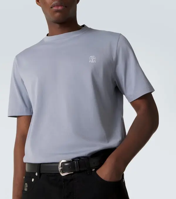 Brunello Cucinelli Logo Cotton Jersey T-shirt