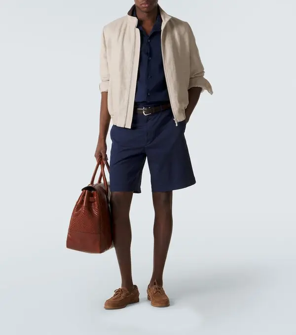 Brunello Cucinelli Cotton-blend Shorts - Blue