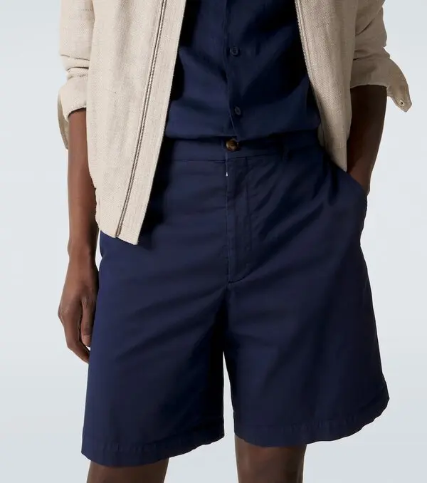 Brunello Cucinelli Cotton-blend Shorts - Blue