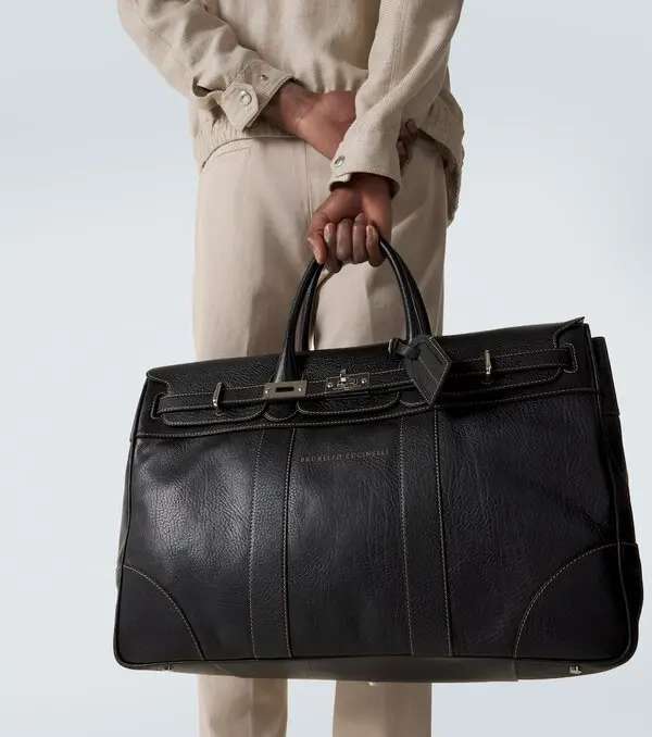 Brunello Cucinelli Leather Tote Bag - Black