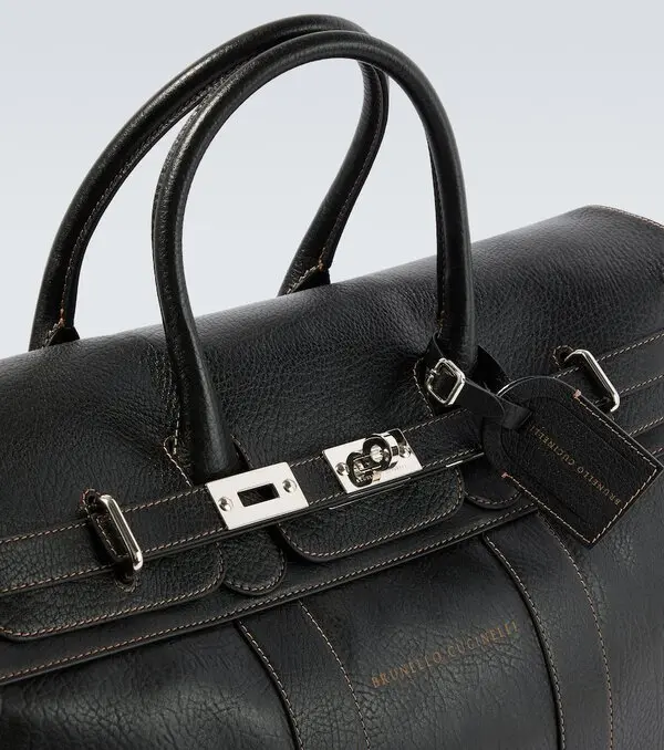 Brunello Cucinelli Leather Tote Bag - Black