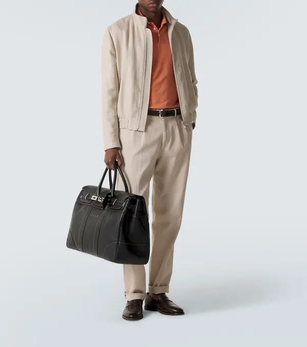 Brunello Cucinelli Leather Tote Bag - Black