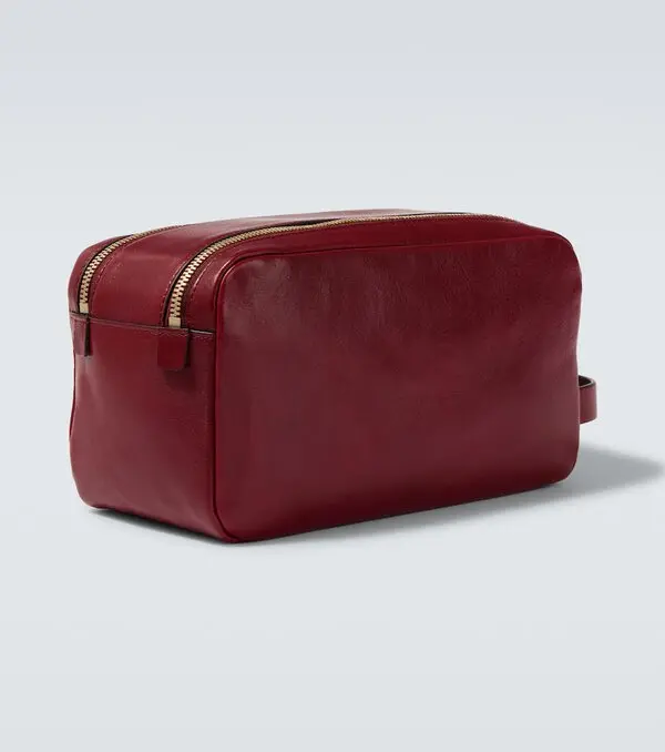 Brunello Cucinelli Leather Toiletry Bag - Red