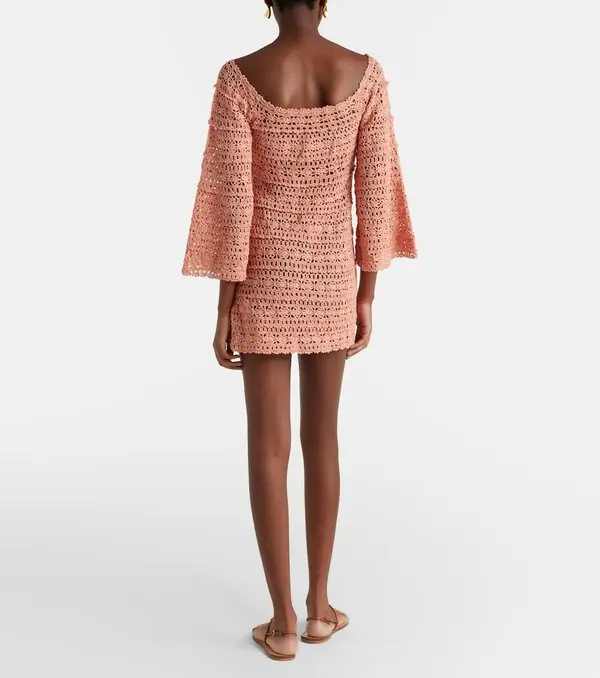 Anna Kosturova Bella Crochet Cotton Mini Dress
