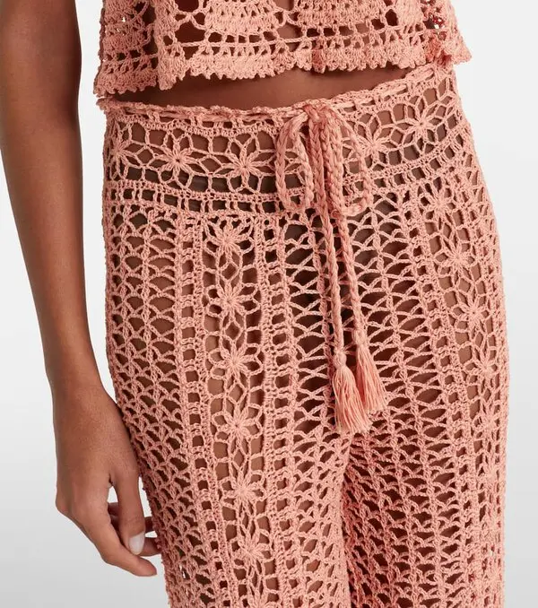 Anna Kosturova Crochet Wide-leg Pants