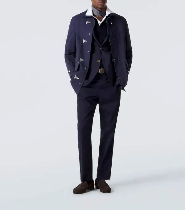 Dunhill Cashmere And Linen Sweater - Blue