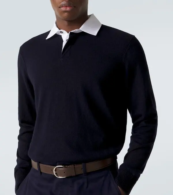 Dunhill Cashmere And Linen Sweater - Blue