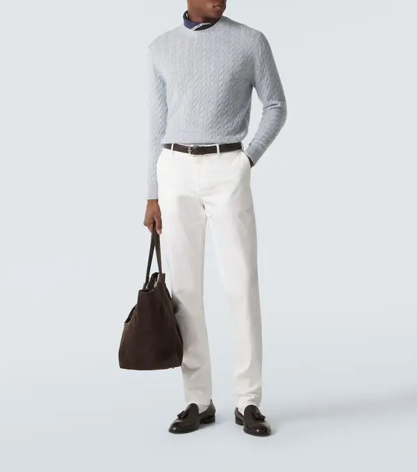 Dunhill Cable-knit Cashmere And Linen Sweater