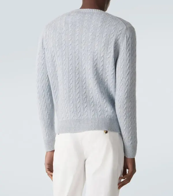 Dunhill Cable-knit Cashmere And Linen Sweater