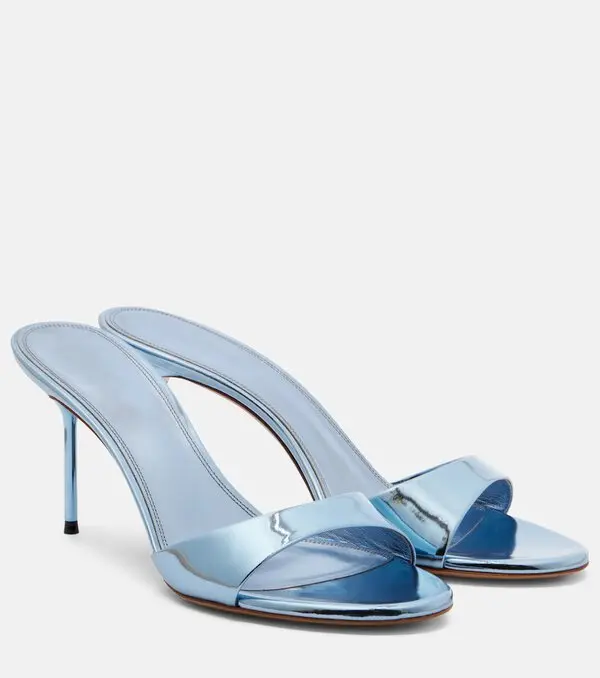 Paris Texas Lidia 70 Patent Leather Mules - Blue