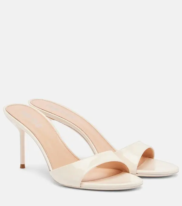 Paris Texas Lidia 70 Patent Leather Mules - White