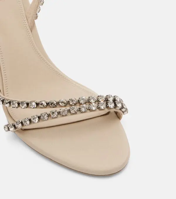 Paris Texas Lidia 70 Crystal-embellished Mules - Beige