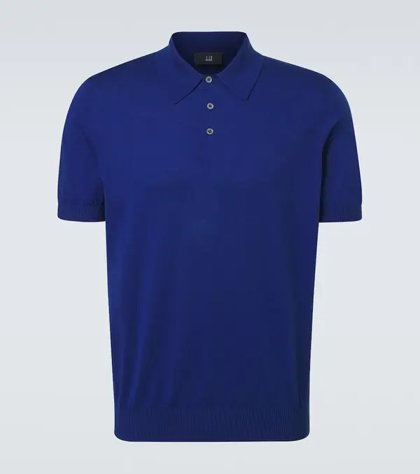 Dunhill Cotton And Silk Polo Shirt - Blue