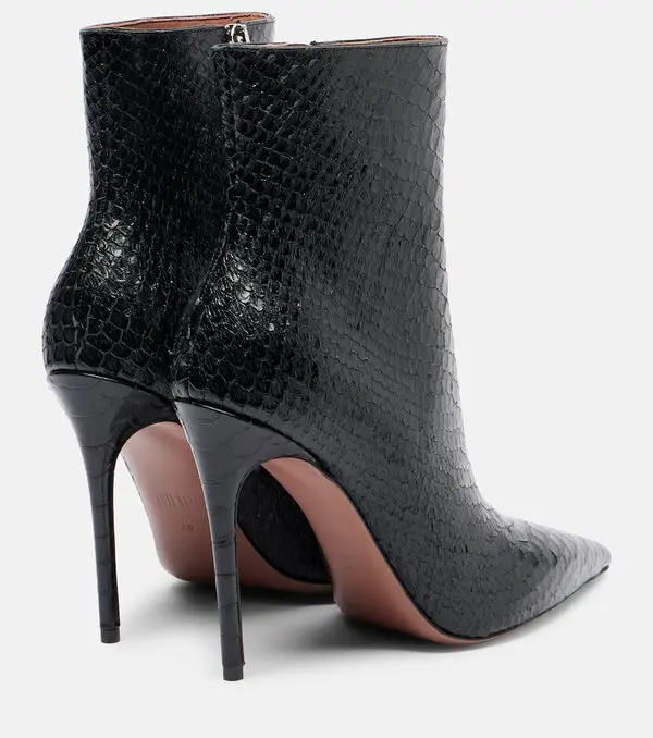 Paris Texas Vera 105 Snake-effect Leather Ankle Boots