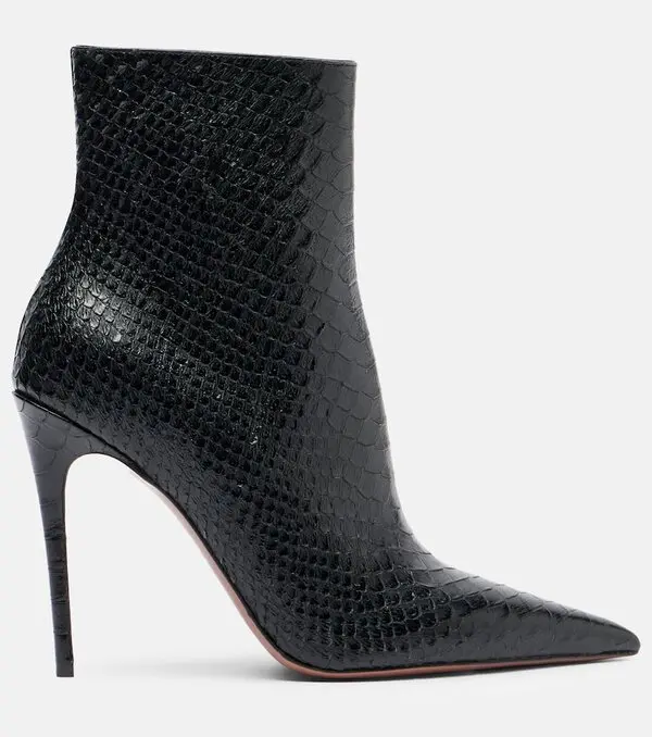 Paris Texas Vera 105 Snake-effect Leather Ankle Boots