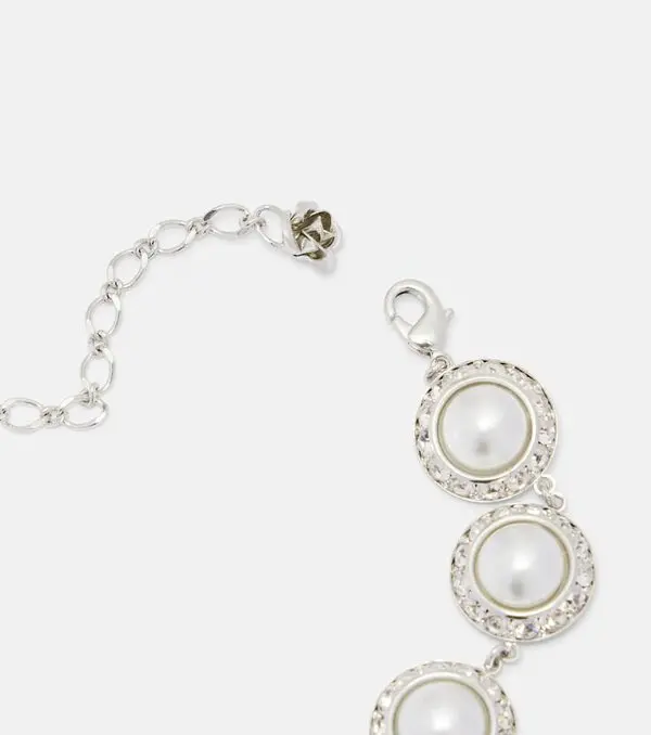 Magda Butrym Crystal And Faux Pearl Choker